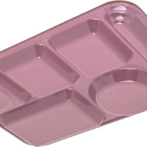 Carlisle FoodService Products Plastic Meal Tray, Left-Handed, 14 x 10 Inches, Melamine, 12-Pack, Rose Granite