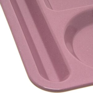 Carlisle FoodService Products Plastic Meal Tray, Left-Handed, 14 x 10 Inches, Melamine, 12-Pack, Rose Granite