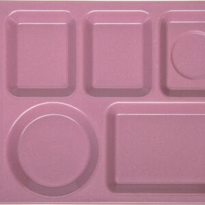 Carlisle FoodService Products Plastic Meal Tray, Left-Handed, 14 x 10 Inches, Melamine, 12-Pack, Rose Granite