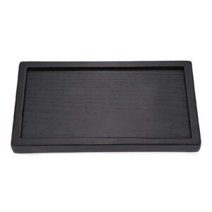 Tea Tray Rectangle Shape Solid Wood Versatile Tea Coffee Snack Food Meals Serving Tray Plate Restaurant Trays Black(22 * 12 * 2cm)