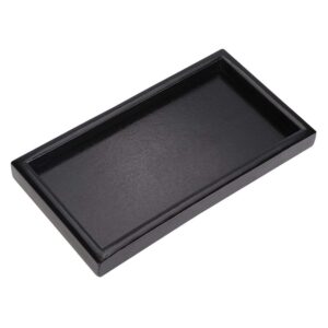 Tea Tray Rectangle Shape Solid Wood Versatile Tea Coffee Snack Food Meals Serving Tray Plate Restaurant Trays Black(22 * 12 * 2cm)