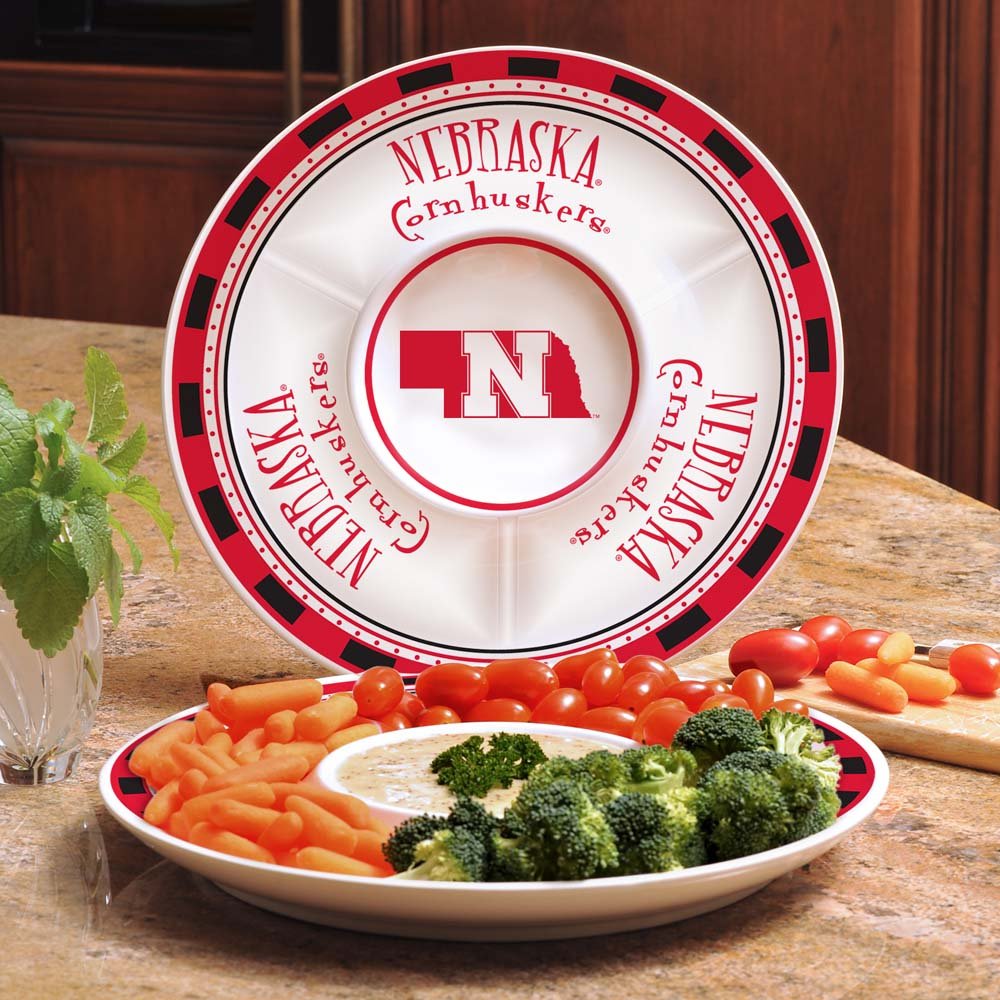 Nebraska Ceramic Chip and Dip Plate