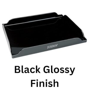 Jerdon Black Coffee Maker Tray - 8" by 10" Plastic Tray for Countertop Organization - Raised Edges Designed to Hold Spilled Liquid & Containers - Great for Kitchens or Bathroom Vanity - CMT10B