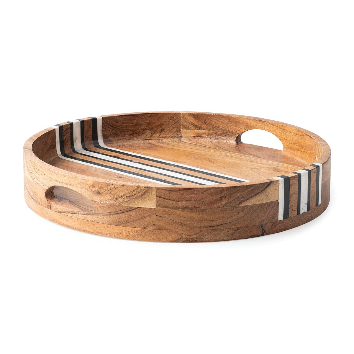 Juliska Stonewood Stripe Round Tray - Natural Multi