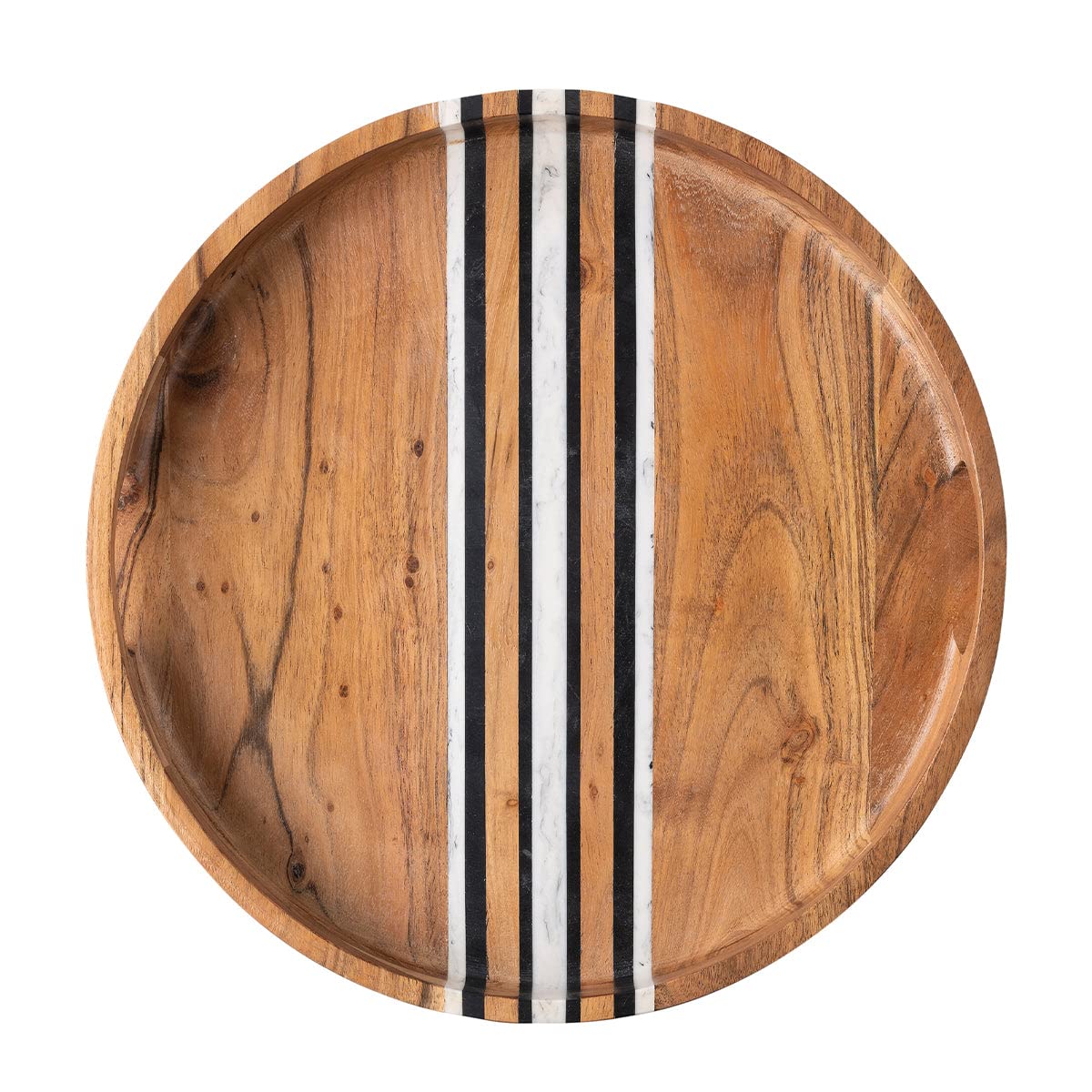 Juliska Stonewood Stripe Round Tray - Natural Multi