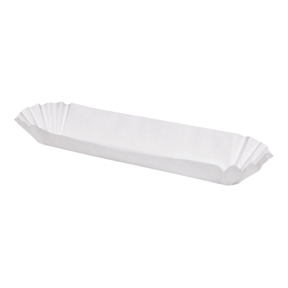 Hoffmaster BLHDFLSP Fluted Hot Dog Tray, 10" Diameter x 1-1/4" Wall Height, Heavy Weight (Pack of 250)