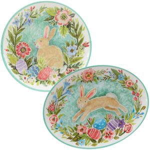 certified international joy of easter melamine 2 piece platter set, multicolor, large