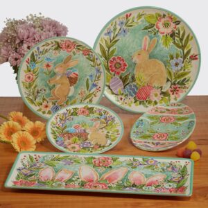 Certified International Joy of Easter Melamine 2 Piece Platter Set, Multicolor, Large