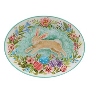 Certified International Joy of Easter Melamine 2 Piece Platter Set, Multicolor, Large