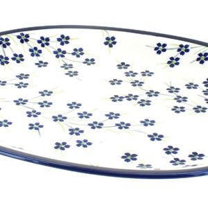 Blue Rose Polish Pottery Willow Large Serving Platter