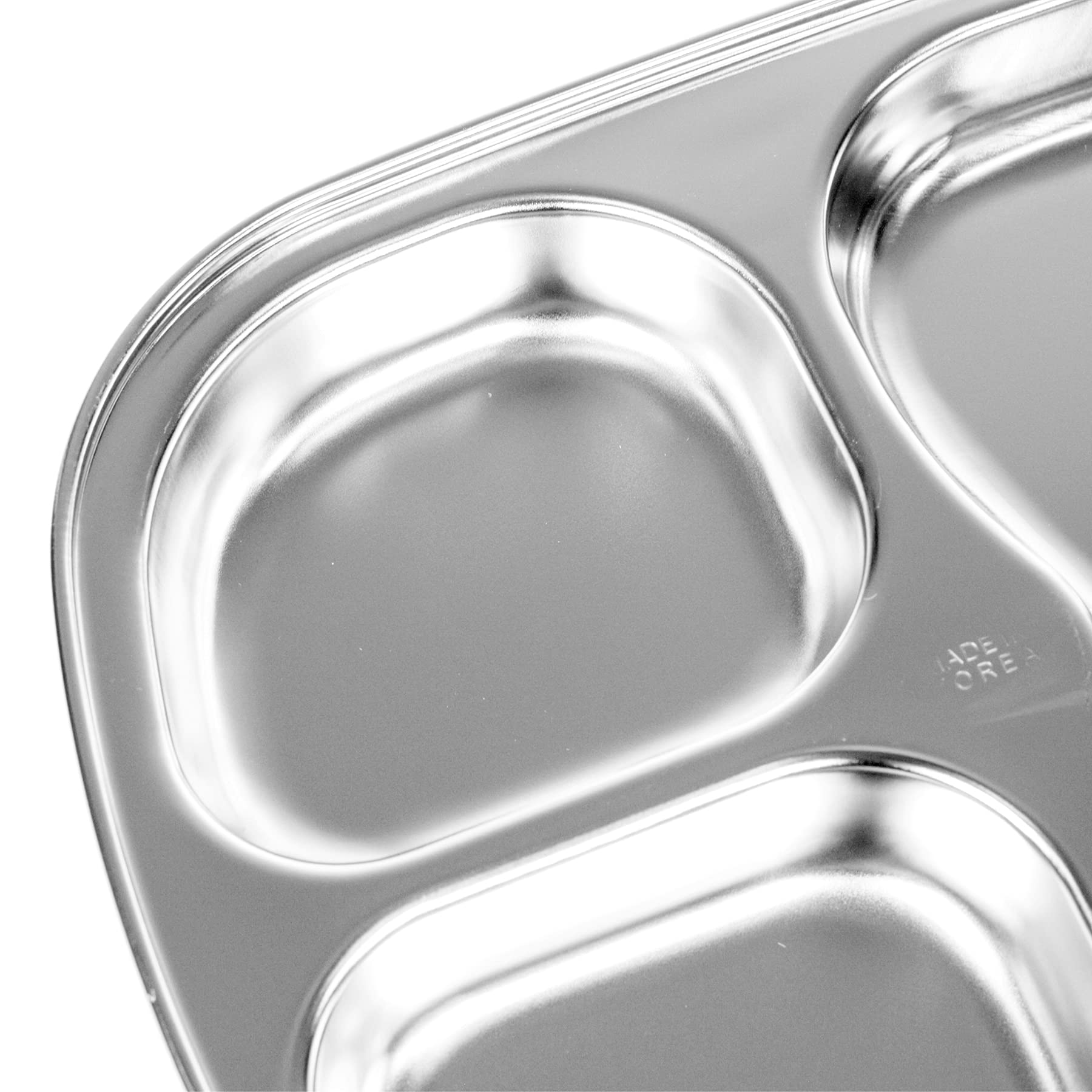 Stainless Steel Divided Plates Tray, 3 Section, Small Size Compact Serving Platter Snack Treat (3, 3 Section)