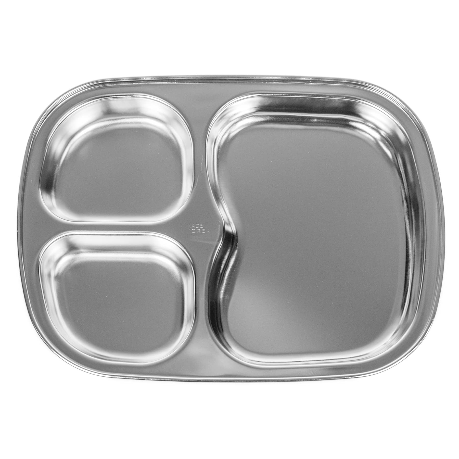 Stainless Steel Divided Plates Tray, 3 Section, Small Size Compact Serving Platter Snack Treat (3, 3 Section)