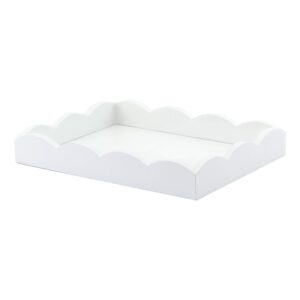 addison ross 11x8 small scallop decorative tray in white