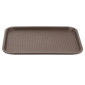 Fast Food Tray, SEHOI 8 Pack 16 x 12 Inches Plastic Fast Food Serving Tray, Coffee Color Rectangular Restaurant Tray, Cafeteria Tray for Restaurant, Kitchen, Party, Picnic