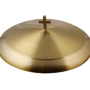 Communion Ware Holy Wine Serving Tray with A Cover - Stainless Steel (Brass/Gold)