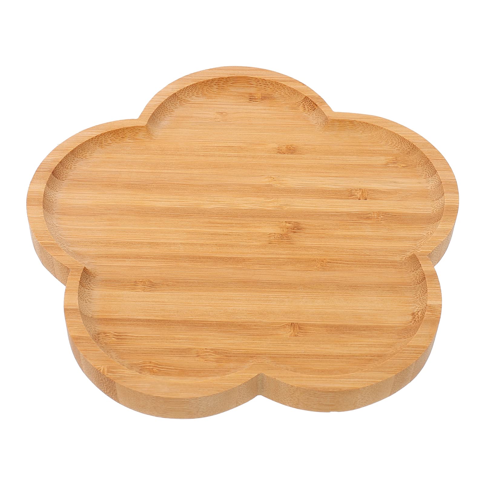 Angoily Dessert Trays Wooden Serving Tray Flower Shaped Dessert Plate Food Serving Platter Dinner Plate Appetizer Plates for Steak Fish Snack Seafood Cooking Baking Yellow Cookie Cake Pan