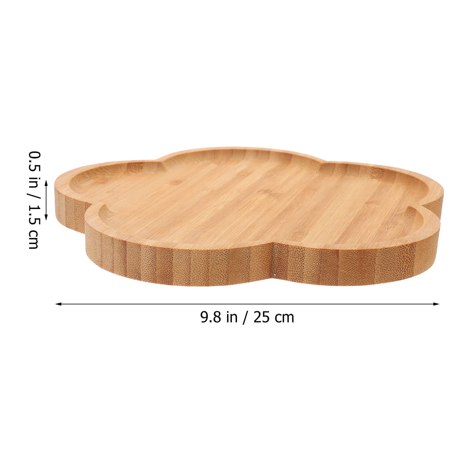 Angoily Dessert Trays Wooden Serving Tray Flower Shaped Dessert Plate Food Serving Platter Dinner Plate Appetizer Plates for Steak Fish Snack Seafood Cooking Baking Yellow Cookie Cake Pan