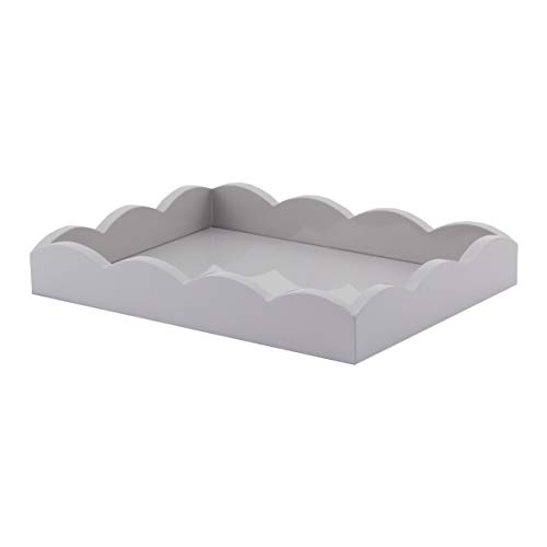 Addison Ross Small Scallop 11x8 Chiffon Grey Decorative Tray