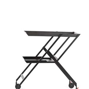 Alessi RS11 B Plico Folding trolley in steel coloured with epoxy resin, black. Shelves in polyurethane.