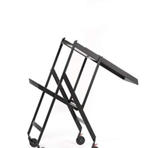 Alessi RS11 B Plico Folding trolley in steel coloured with epoxy resin, black. Shelves in polyurethane.