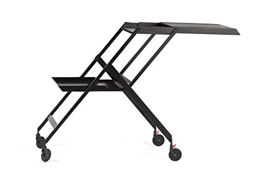 Alessi RS11 B Plico Folding trolley in steel coloured with epoxy resin, black. Shelves in polyurethane.