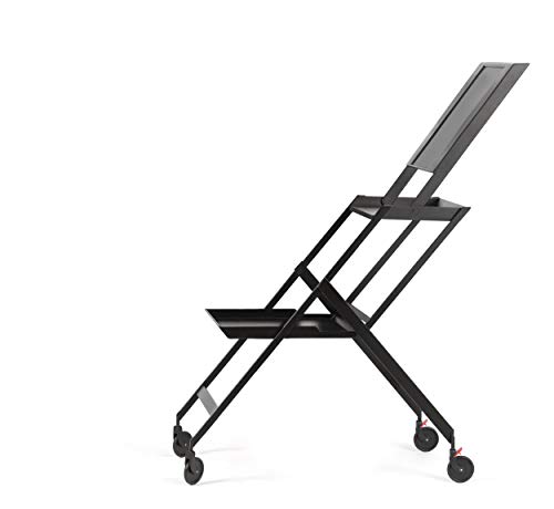 Alessi RS11 B Plico Folding trolley in steel coloured with epoxy resin, black. Shelves in polyurethane.