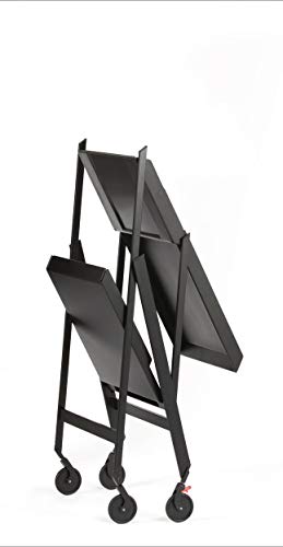 Alessi RS11 B Plico Folding trolley in steel coloured with epoxy resin, black. Shelves in polyurethane.