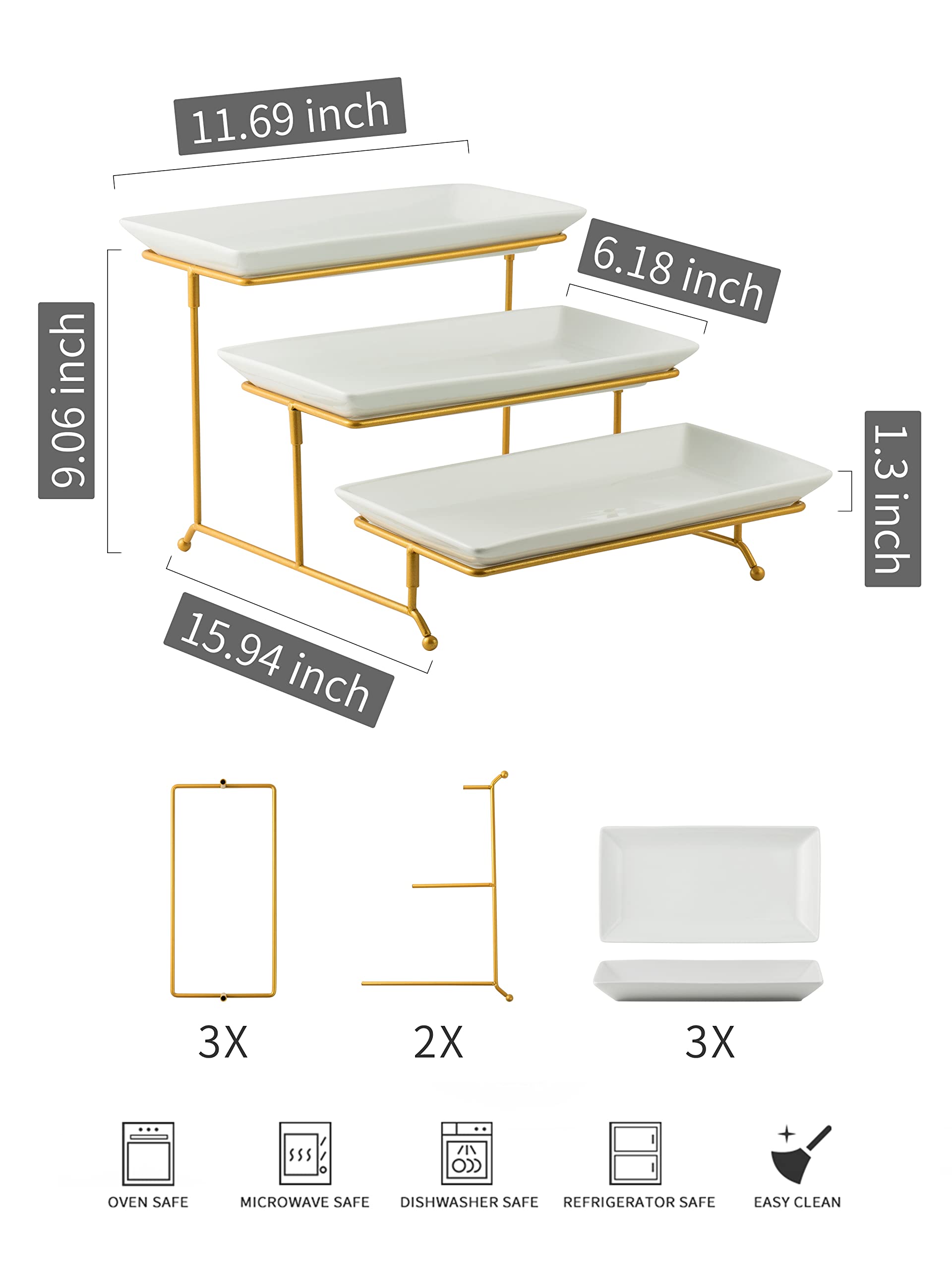 YHOSSEUN 3 Tier Serving Tray