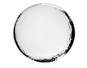 godinger 14" round platter hammered with gold border