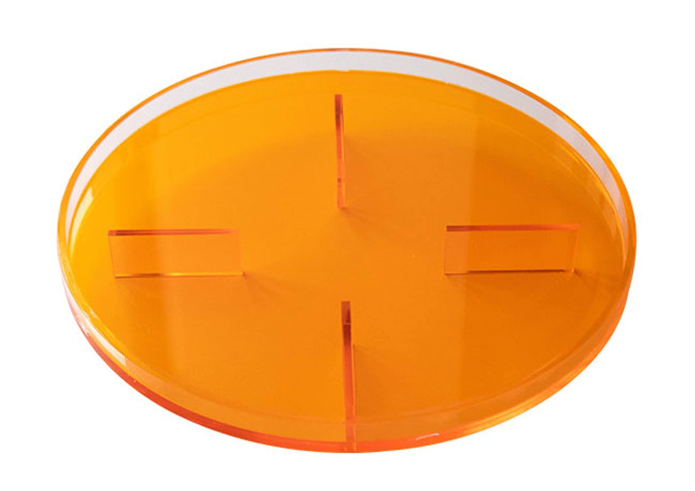 Lifup Acrylic Serving Tray, Clear Decorative Serving Trays for Kitchen Dining Room Table Ottoman Vanity Countertop Round Orange 11.8"x 11.8"x2.0" 30x30x5cm