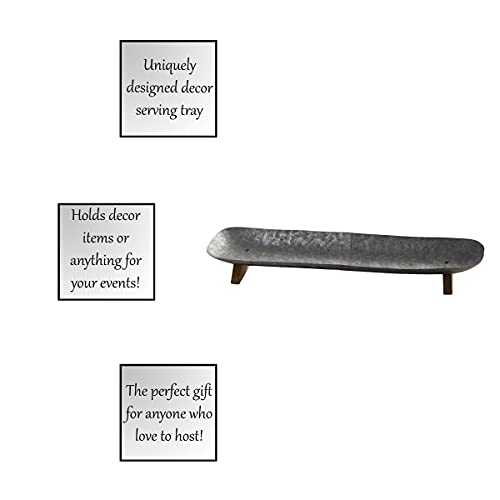 47th & Main Footed Iron Tray Medium, Rectangle