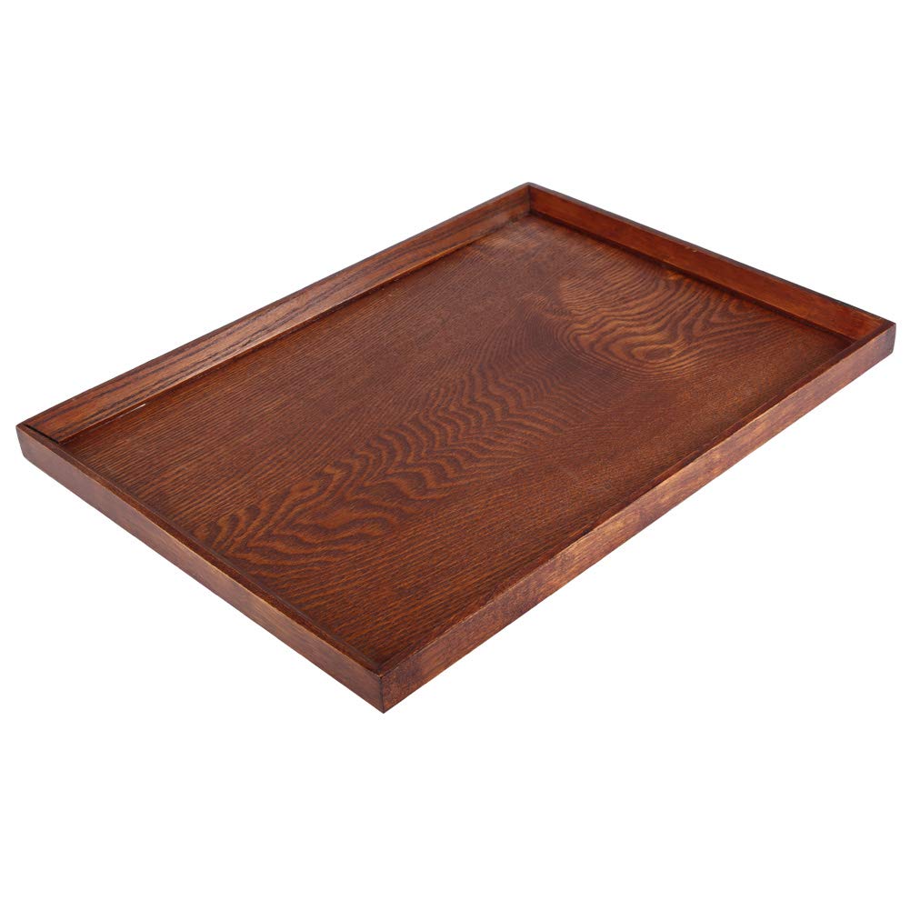 Wooden Serving Tray Plate Serving Tray Food Home Decoration Easy to and Convenient to Storage (42 * 30 * 2cm)