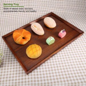 Wooden Serving Tray Plate Serving Tray Food Home Decoration Easy to and Convenient to Storage (42 * 30 * 2cm)