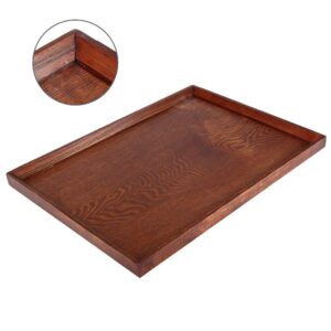 Wooden Serving Tray Plate Serving Tray Food Home Decoration Easy to and Convenient to Storage (42 * 30 * 2cm)