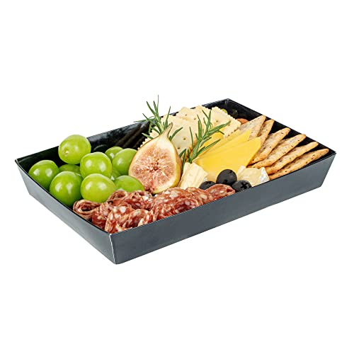 Restaurantware Matsuri Vision 9 x 6 x 1.5 Inch Large Sushi Trays 100 Greaseproof Sushi Packaging Boxes - Lids Sold Separately Disposable Black Paper Sushi Containers For Entrees Or Desserts