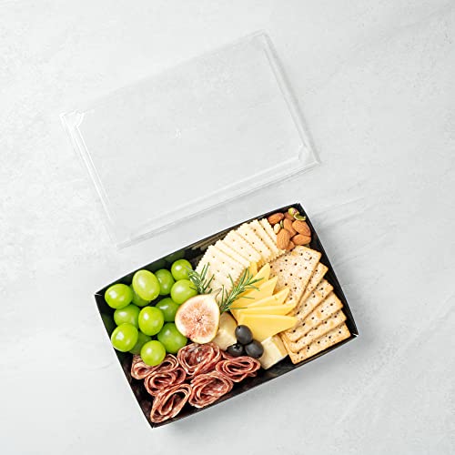 Restaurantware Matsuri Vision 9 x 6 x 1.5 Inch Large Sushi Trays 100 Greaseproof Sushi Packaging Boxes - Lids Sold Separately Disposable Black Paper Sushi Containers For Entrees Or Desserts