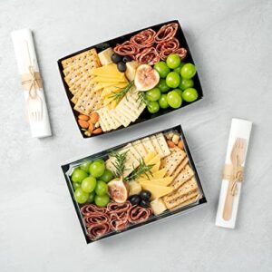 Restaurantware Matsuri Vision 9 x 6 x 1.5 Inch Large Sushi Trays 100 Greaseproof Sushi Packaging Boxes - Lids Sold Separately Disposable Black Paper Sushi Containers For Entrees Or Desserts