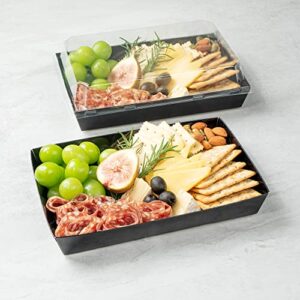 Restaurantware Matsuri Vision 9 x 6 x 1.5 Inch Large Sushi Trays 100 Greaseproof Sushi Packaging Boxes - Lids Sold Separately Disposable Black Paper Sushi Containers For Entrees Or Desserts