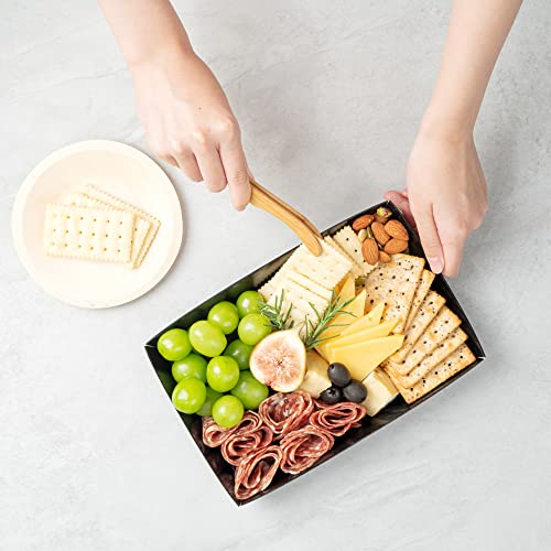 Restaurantware Matsuri Vision 9 x 6 x 1.5 Inch Large Sushi Trays 100 Greaseproof Sushi Packaging Boxes - Lids Sold Separately Disposable Black Paper Sushi Containers For Entrees Or Desserts