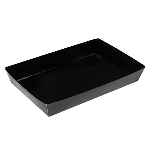 Restaurantware Matsuri Vision 9 x 6 x 1.5 Inch Large Sushi Trays 100 Greaseproof Sushi Packaging Boxes - Lids Sold Separately Disposable Black Paper Sushi Containers For Entrees Or Desserts