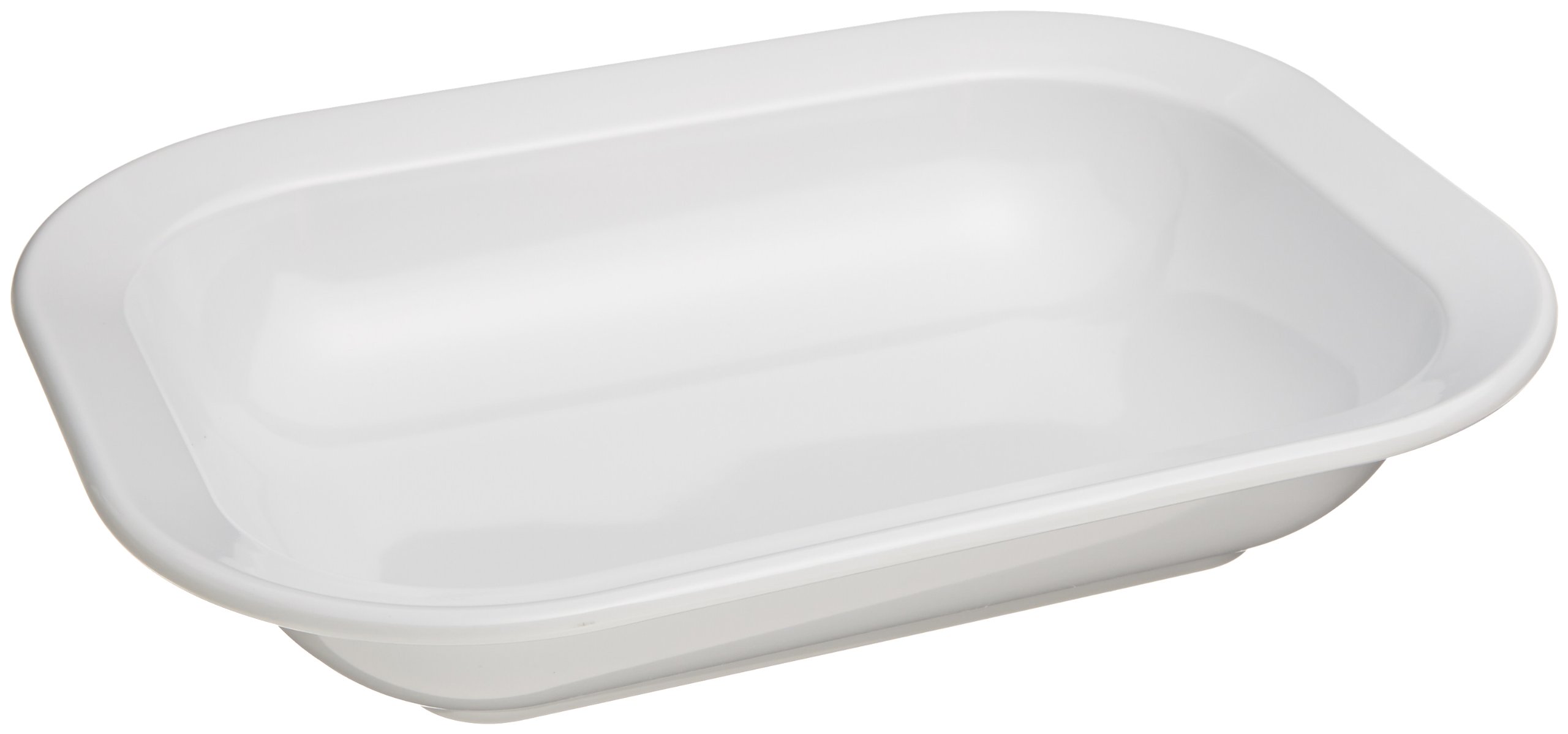 Carlisle FoodService Products Plastic Recatangle Baker Server Rectangular Dish for Home and Restaurant, Melamine, 28 Ounces, White, (Pack of 12)