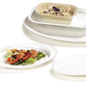 Carlisle FoodService Products Plastic Recatangle Baker Server Rectangular Dish for Home and Restaurant, Melamine, 28 Ounces, White, (Pack of 12)