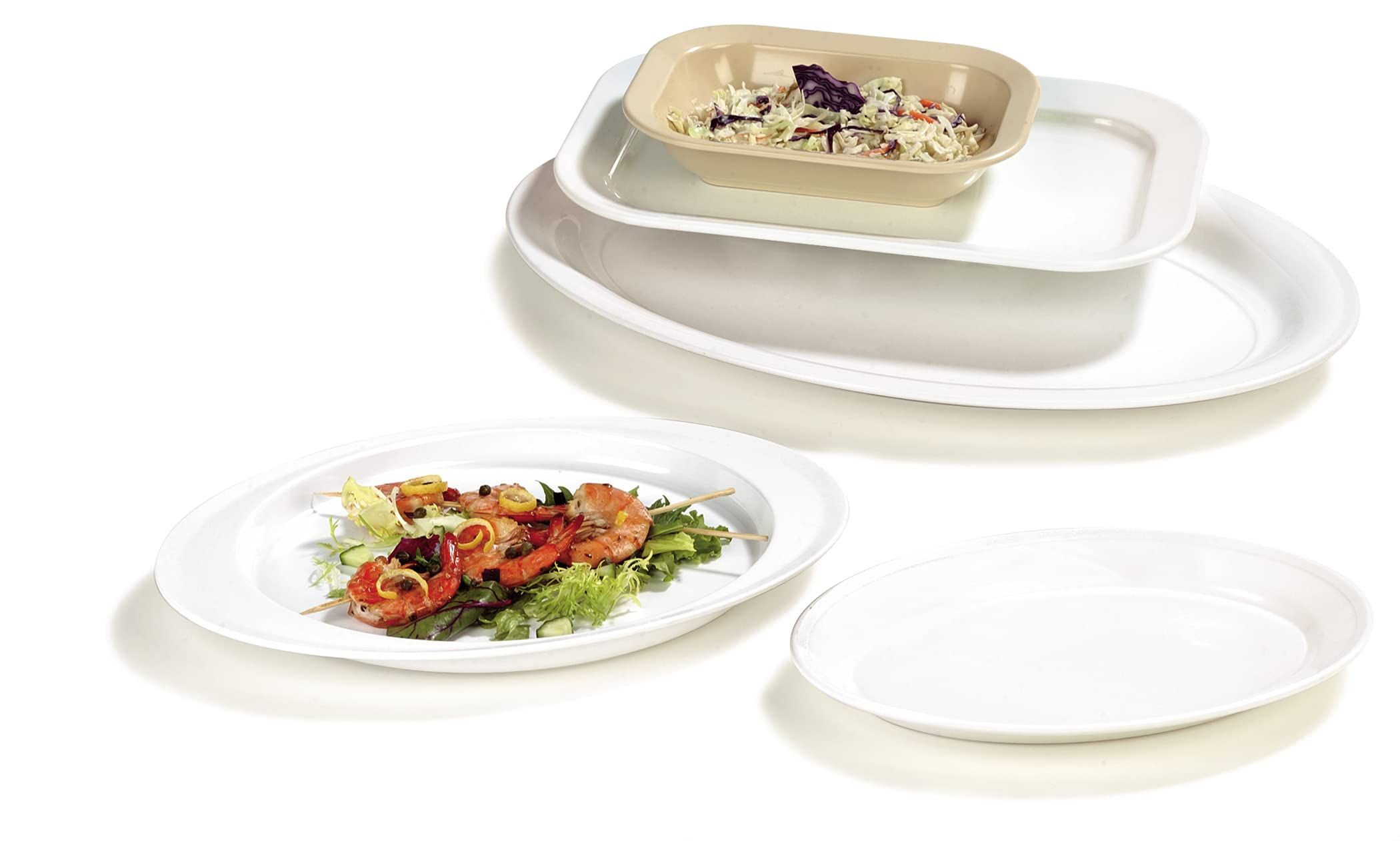 Carlisle FoodService Products Plastic Recatangle Baker Server Rectangular Dish for Home and Restaurant, Melamine, 28 Ounces, White, (Pack of 12)