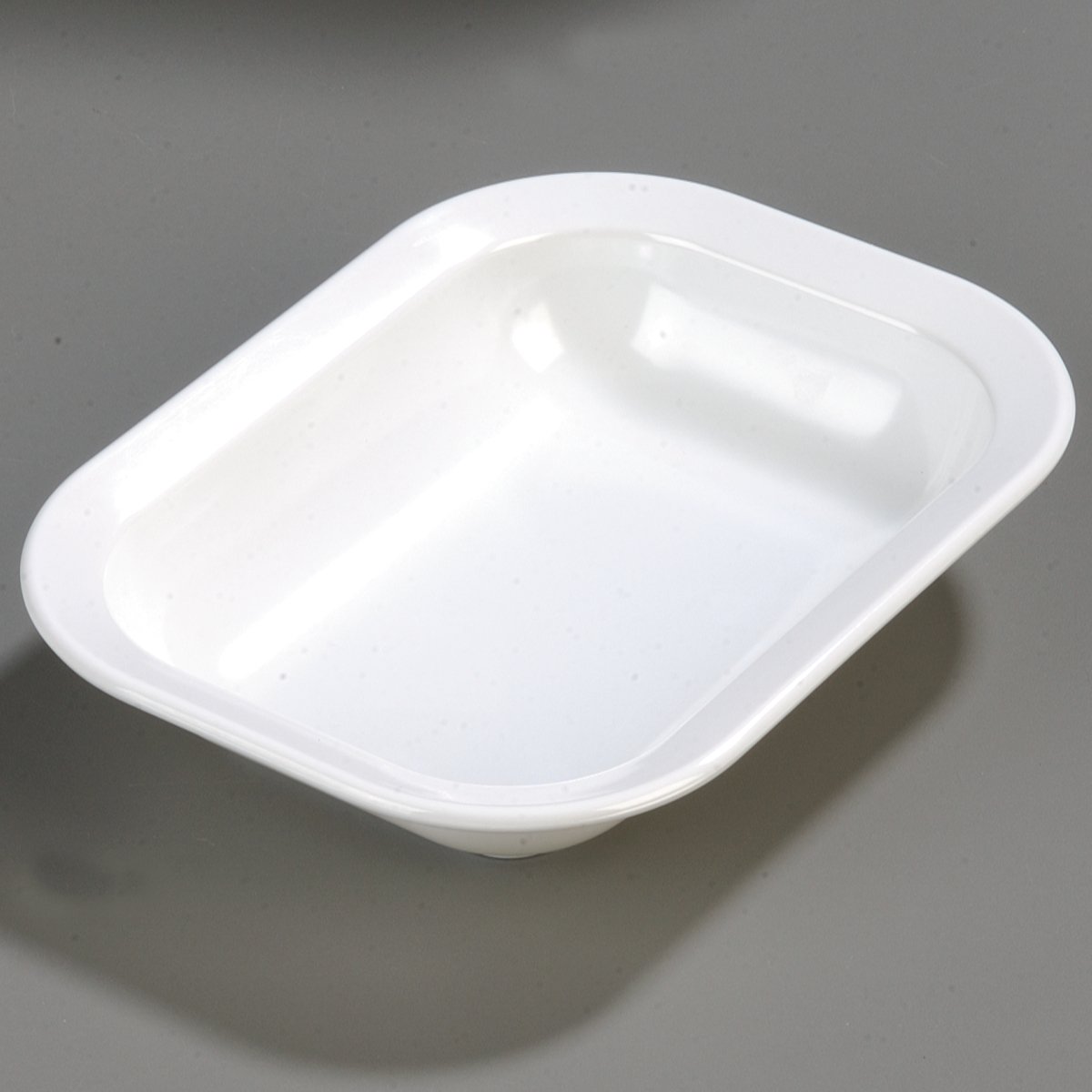 Carlisle FoodService Products Plastic Recatangle Baker Server Rectangular Dish for Home and Restaurant, Melamine, 28 Ounces, White, (Pack of 12)