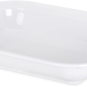 Carlisle FoodService Products Plastic Recatangle Baker Server Rectangular Dish for Home and Restaurant, Melamine, 28 Ounces, White, (Pack of 12)