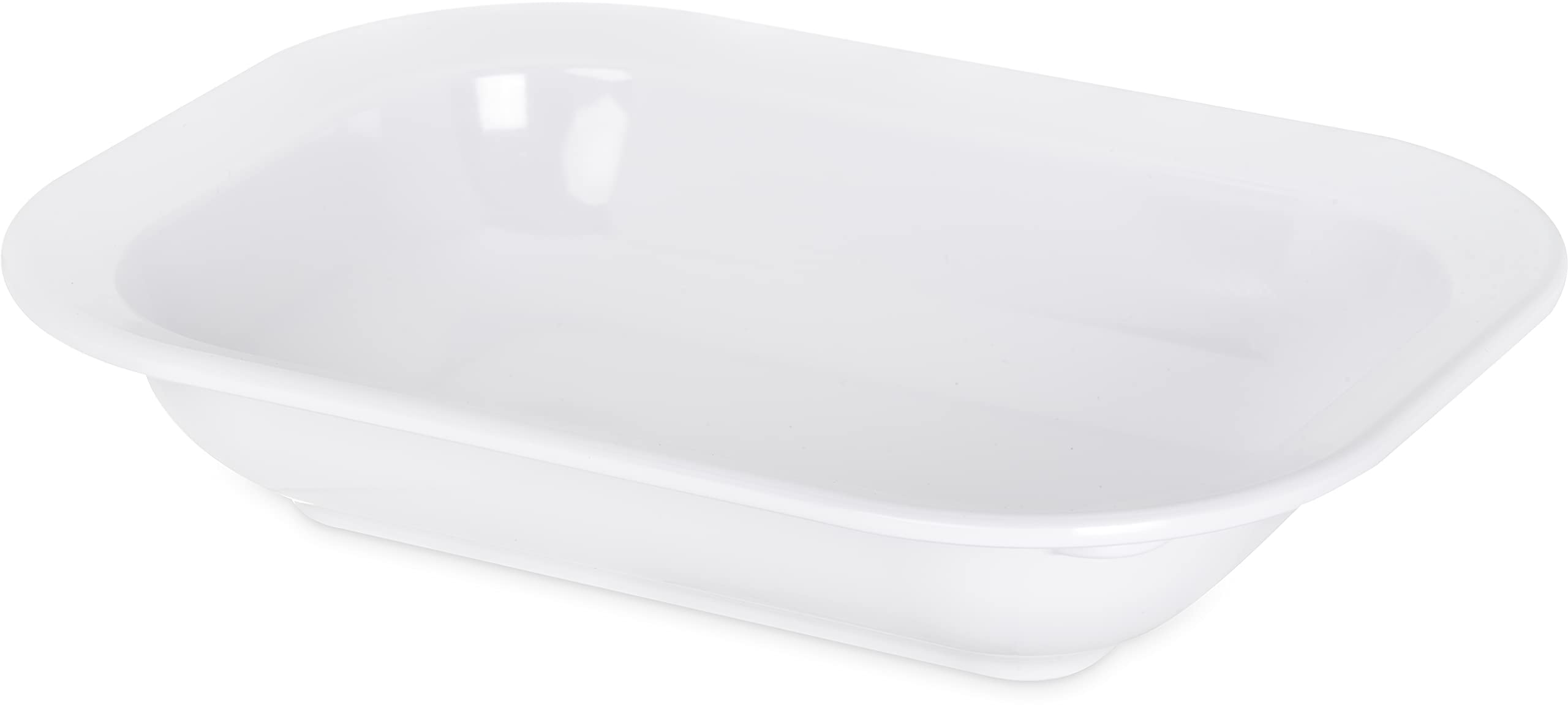 Carlisle FoodService Products Plastic Recatangle Baker Server Rectangular Dish for Home and Restaurant, Melamine, 28 Ounces, White, (Pack of 12)