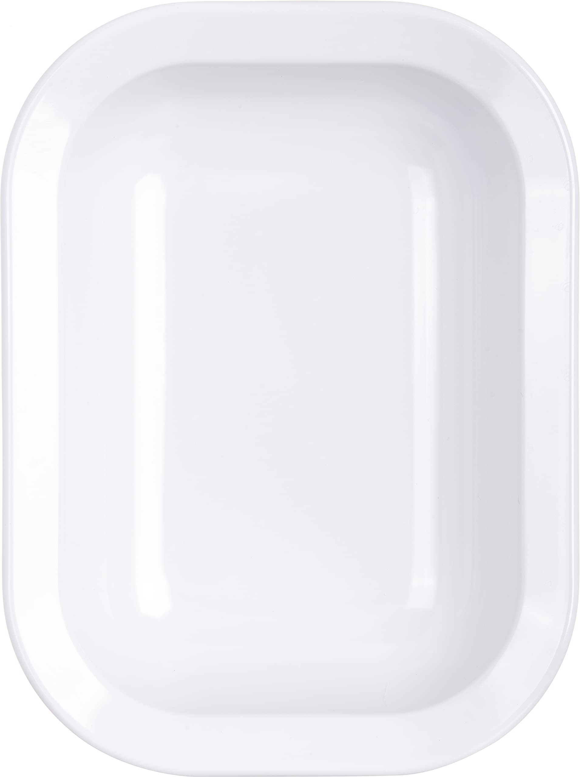 Carlisle FoodService Products Plastic Recatangle Baker Server Rectangular Dish for Home and Restaurant, Melamine, 28 Ounces, White, (Pack of 12)