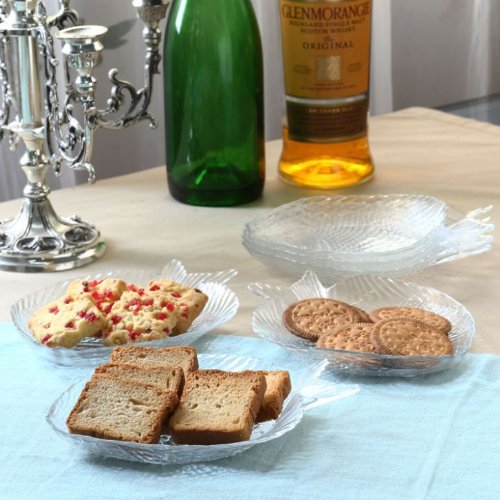 Pasabahce Marine 6 pc Set Crystal Clear Glass Fish Shaped Platter Snack Dish