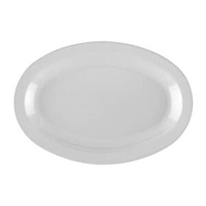 G.E.T. Enterprises White 10 Oval Serving Platter, Break Resistant Dishwasher Safe Melamine Plastic, Supermel Collection OP-610-W-EC, 10" x 6.75" (Pack of 4)