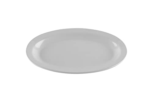 G.E.T. Enterprises White 10 Oval Serving Platter, Break Resistant Dishwasher Safe Melamine Plastic, Supermel Collection OP-610-W-EC, 10" x 6.75" (Pack of 4)